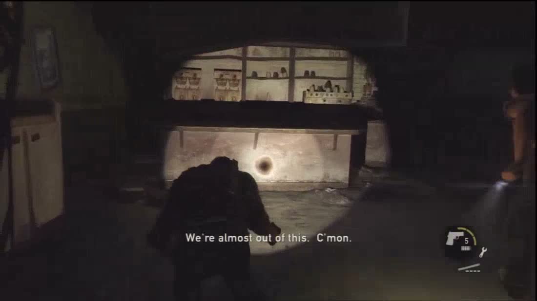 The Last of Us 1 Ellie bumping into a Clicker Zombie NPC AI