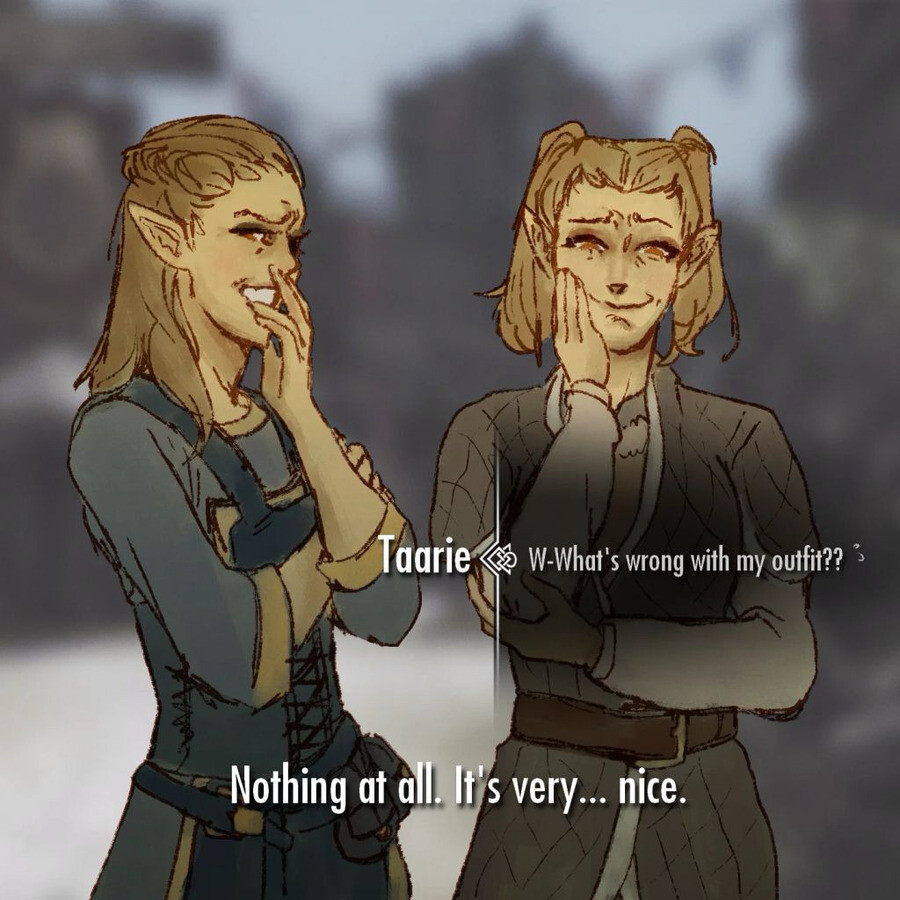 MILF Elven Whores laughing at you in the Nord Capital