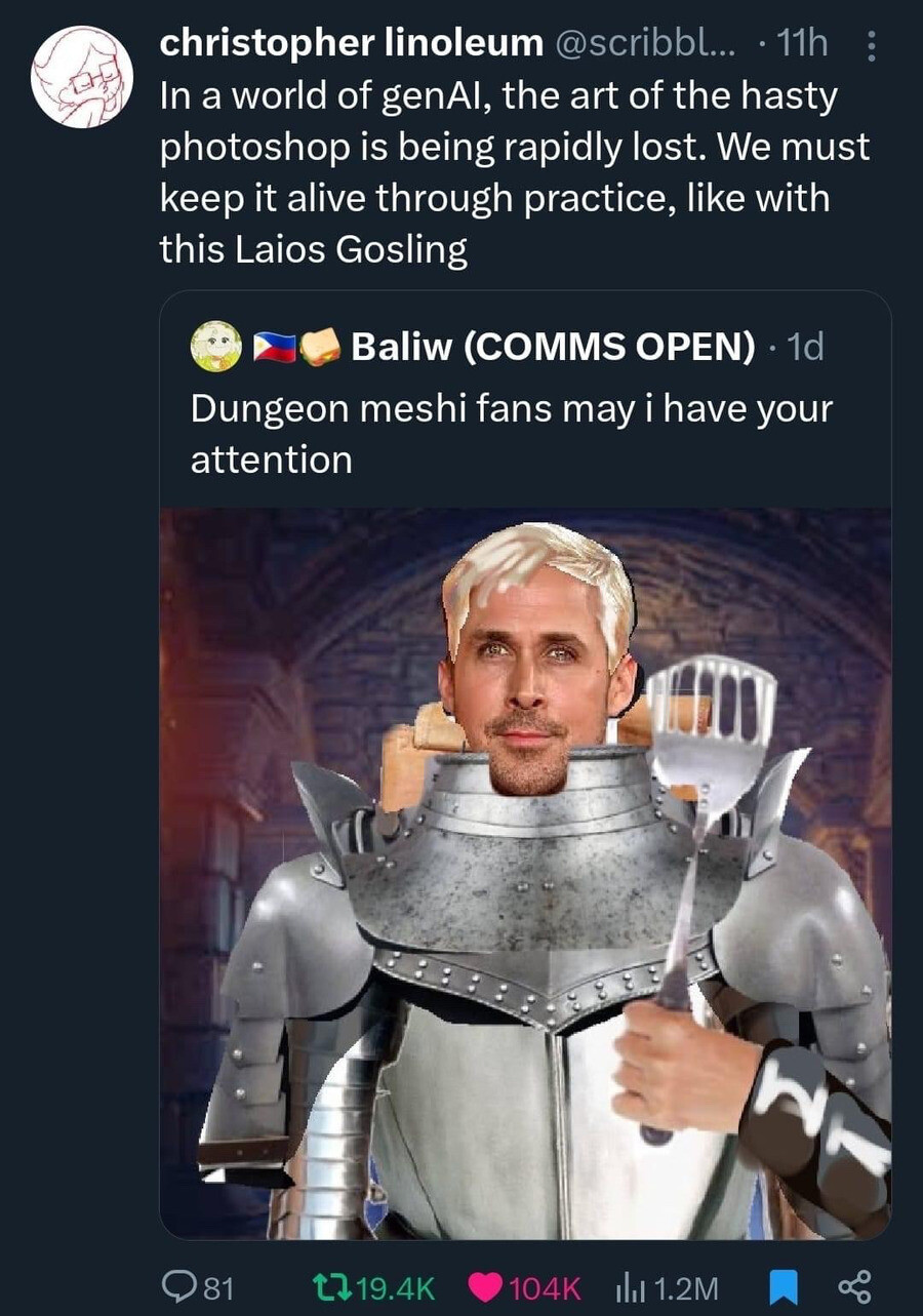 the virgin Amelia AIslop VS the Chad Laios Gosling